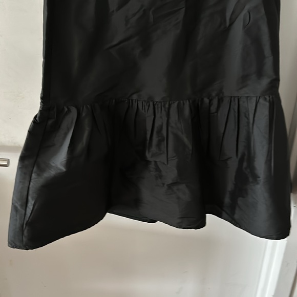 Zara | Skirts | New Zara Black Ruffle Midi Skirt Medium Nylon Elastic ...